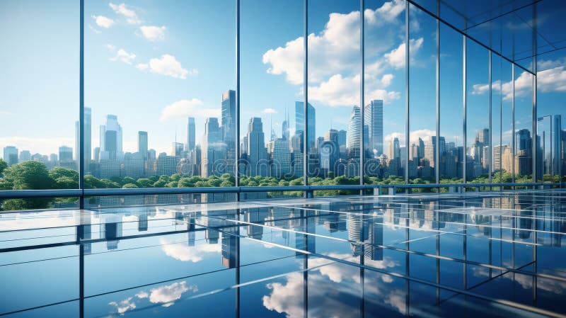 Urban Elegance: Reflective Skyscrapers and Glass Facades Stock Photo ...