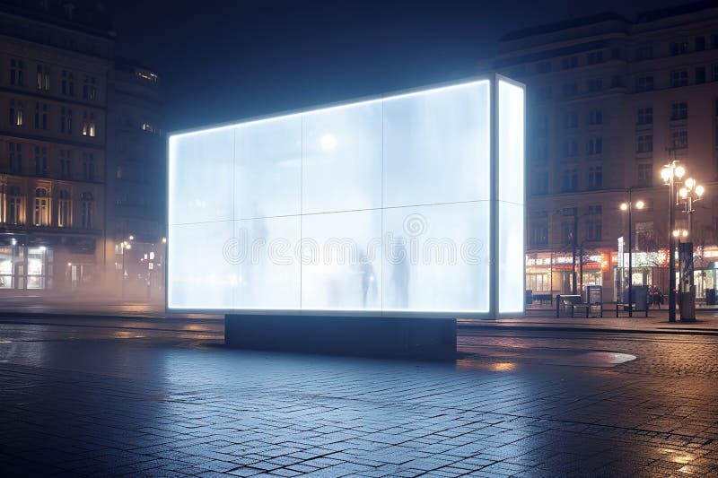 Urban Elegance: White Lightbox Billboards Advertisement in Unique ...