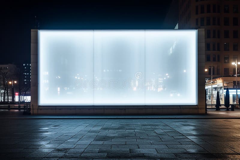 Urban Elegance: White Lightbox Billboards Advertisement in Unique ...