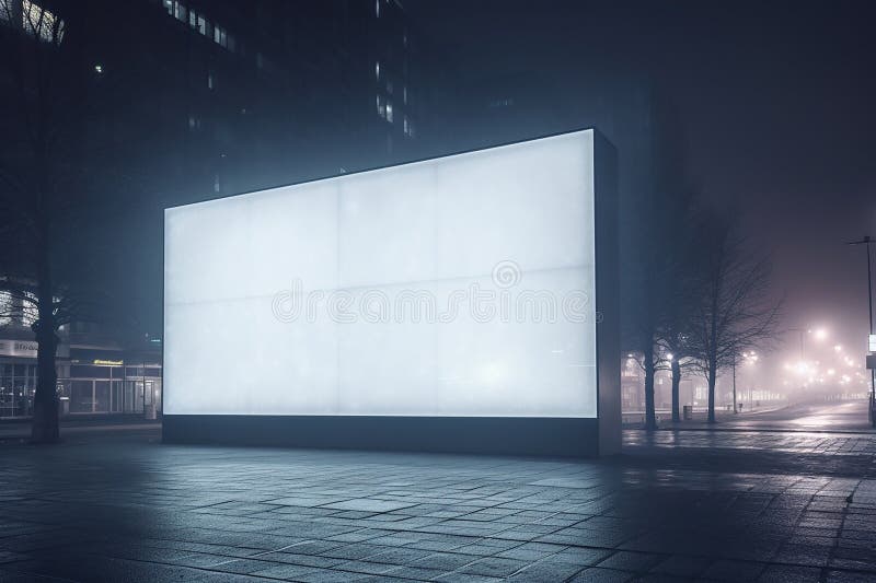 Urban Elegance: White Lightbox Billboards Advertisement in Unique ...