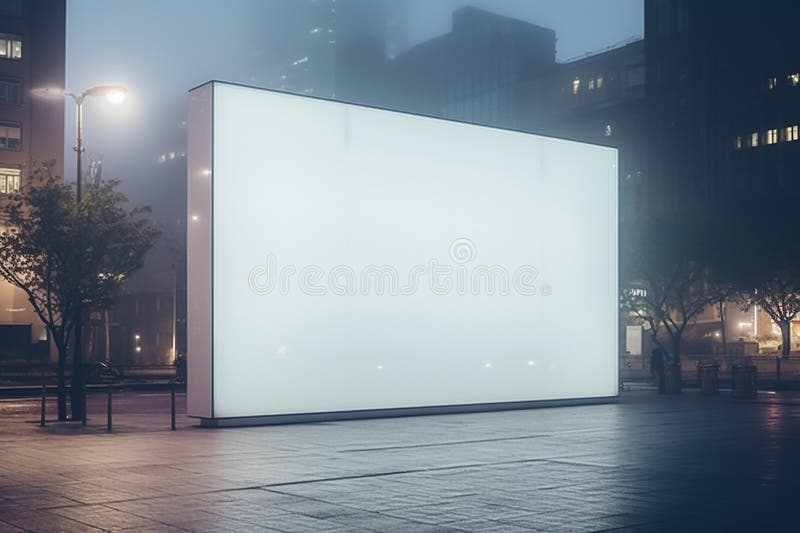 Urban Elegance: White Lightbox Billboards Advertisement in Unique ...