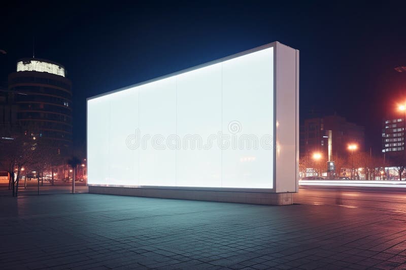 Urban Elegance: White Lightbox Billboards Advertisement in Unique ...