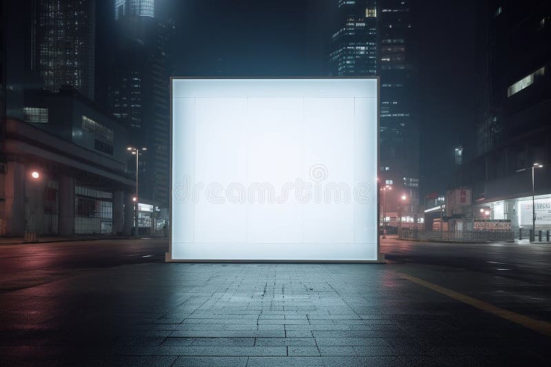 Urban Elegance: White Lightbox Billboards Advertisement in Unique ...