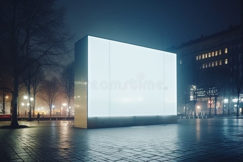 Urban Elegance: White Lightbox Billboards Advertisement in Unique ...