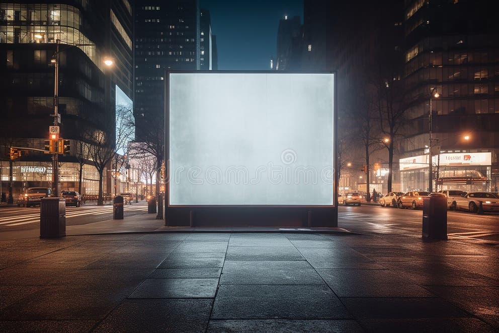 Urban Elegance: White Lightbox Billboards Advertisement in Unique ...
