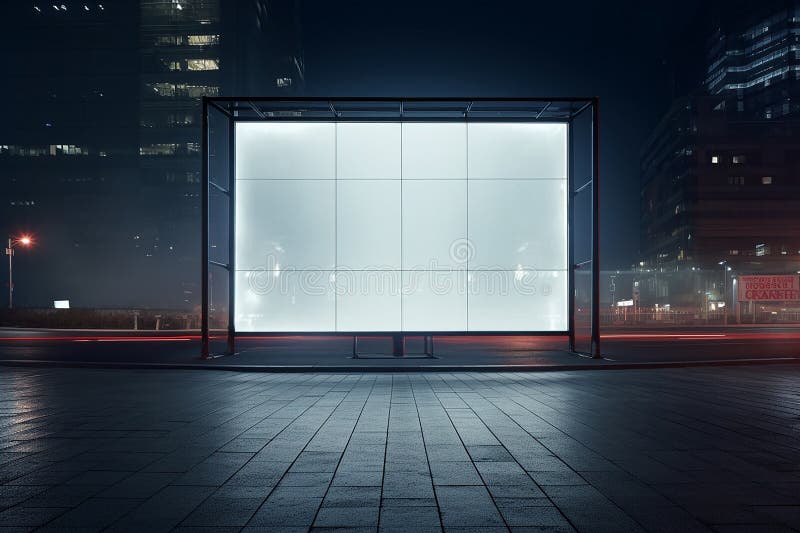 Urban Elegance: White Lightbox Billboards Advertisement in Unique ...