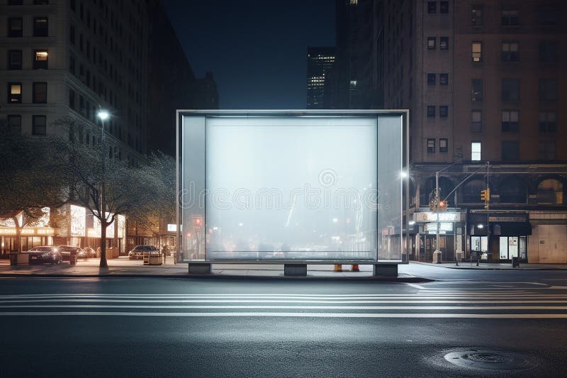 Urban Elegance: White Lightbox Billboards Advertisement in Unique ...