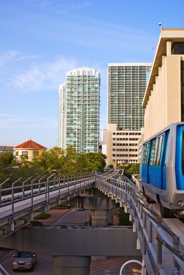 Urban Elevated Train stock image. Image of america, miami - 7220423
