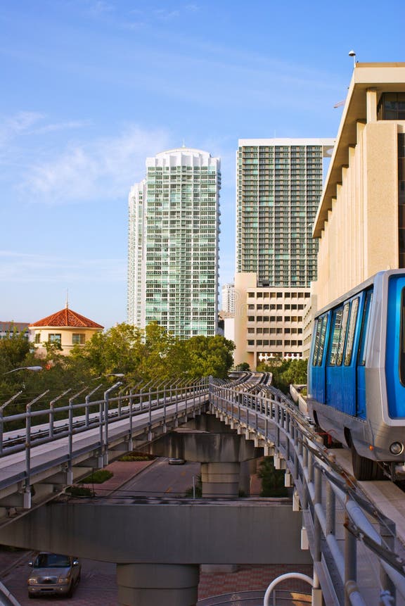 Urban Elevated Train stock image. Image of america, miami - 7220423