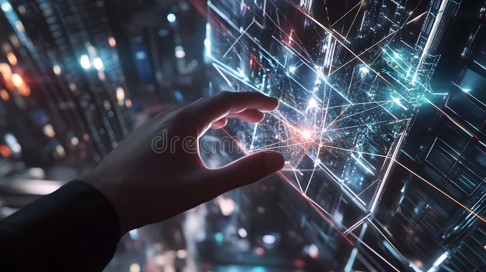 Urban Energy Nexus: Human Touch in Advanced Technology Stock ...