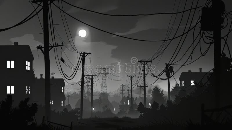 Urban Environment Affected by a Complete Power Loss. Stock Photo ...