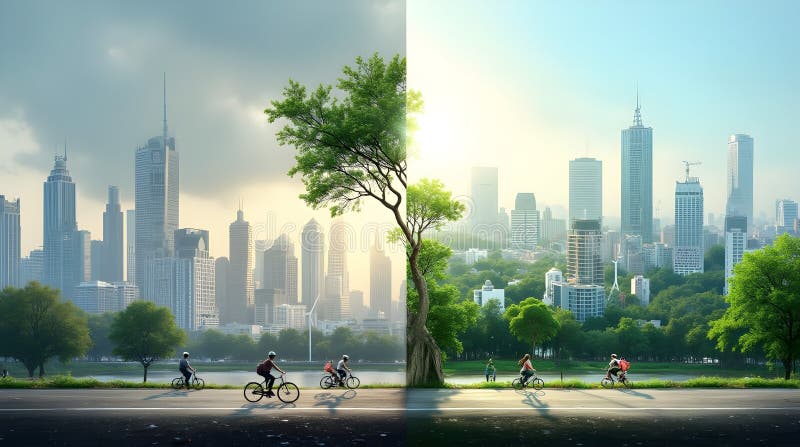 Urban Evolution stock illustration. Illustration of future - 357044440