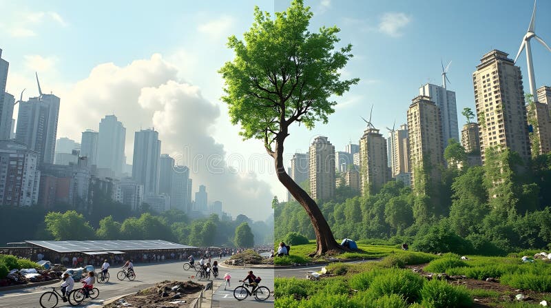 Urban Evolution stock illustration. Illustration of contrast - 357044451