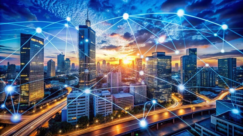 Urban Exploration of Big Data a Visual Network Concept Illustrating ...