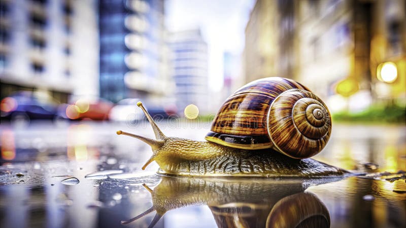 Urban Exploration a Detailed Snail Shell Macro on a White Background ...