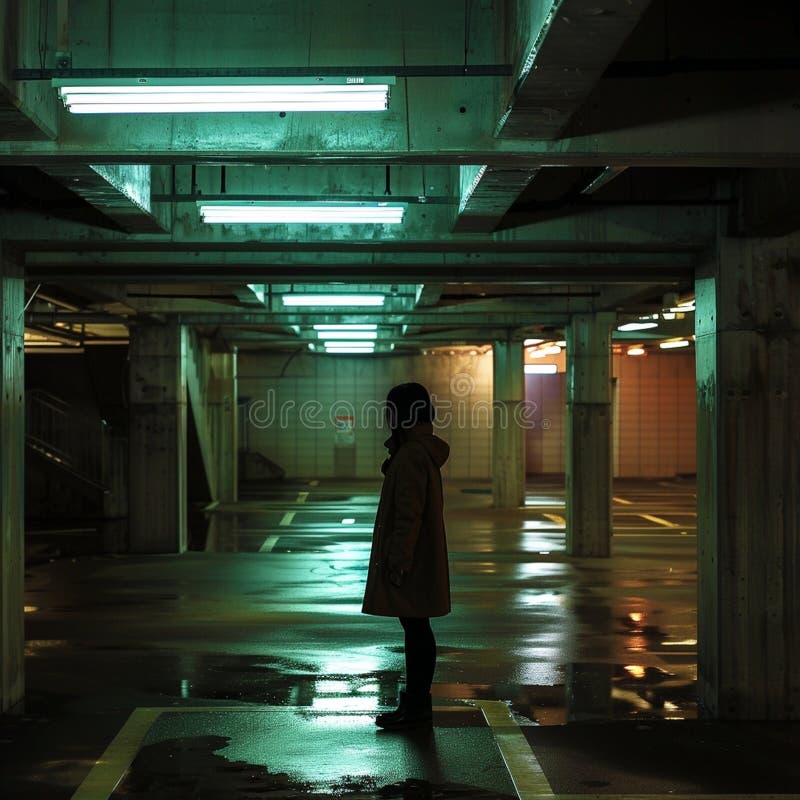 Urban Explorer in a Transformed Parking Space, Showcasing the Hidden ...