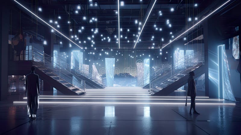 Urban Fashion, Empty Show Stage, Large Spacious Interior with Various ...