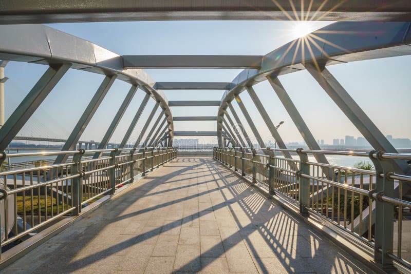 Urban Flyover Steel Structure and Sunlight at Sunset Stock Photo ...