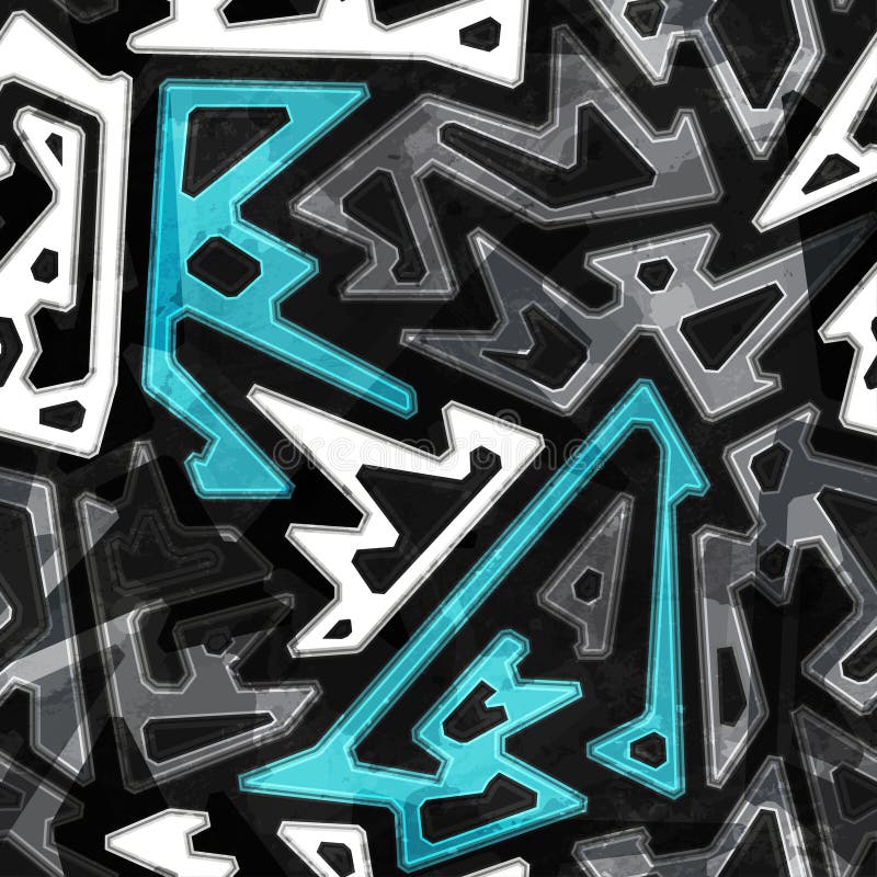 Modern Geometric Seamless Pattern with Grunge Effect Stock Vector ...