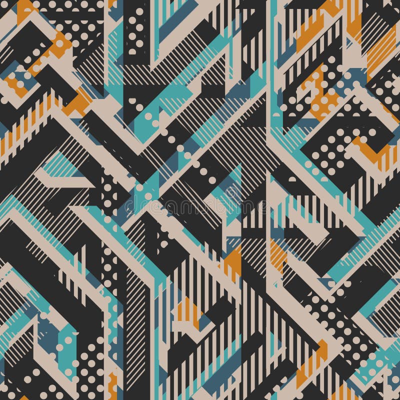 Urban Geometric Seamless Pattern Stock Vector - Illustration of cover ...