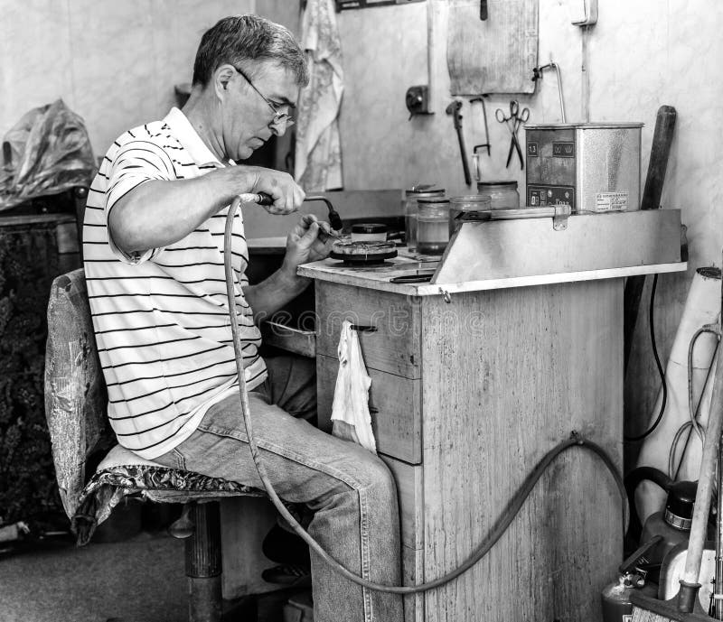 Urban Goldsmith Worker Smelting Gold Editorial Stock Photo - Image of ...