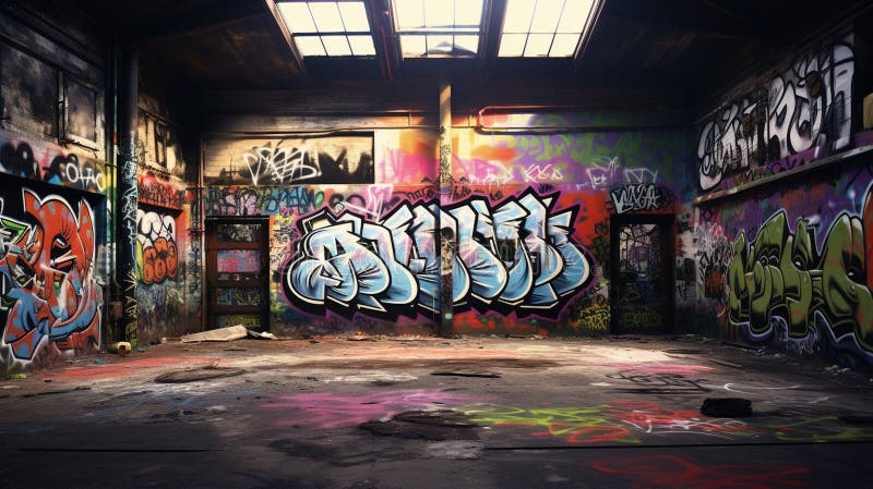 Urban Graffiti Art on the Side of a Building. Ai Generated Stock ...