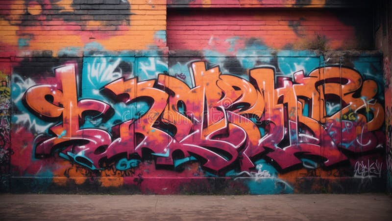 An Urban Graffiti-covered Wall, Providing a Vibrant and Artistic ...