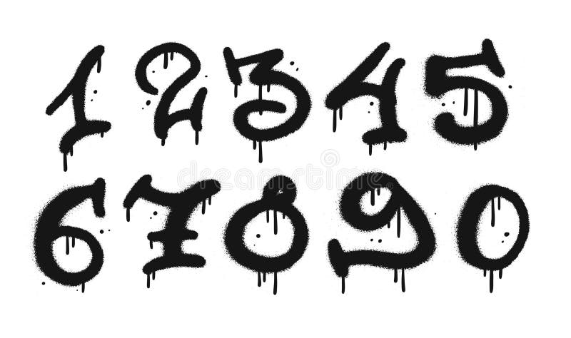 Graffiti Numbers Stock Illustrations – 2,975 Graffiti Numbers Stock ...