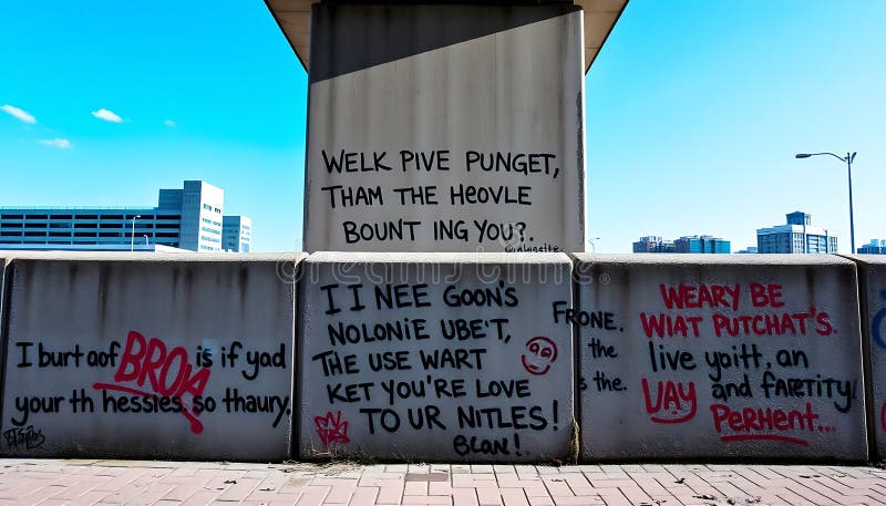 Urban Graffiti Wall with Message, Street Art and Expressive Urban ...