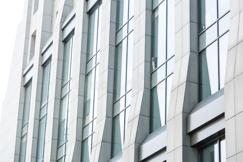 Urban Gray Office Building Closeup Stock Image - Image of district ...