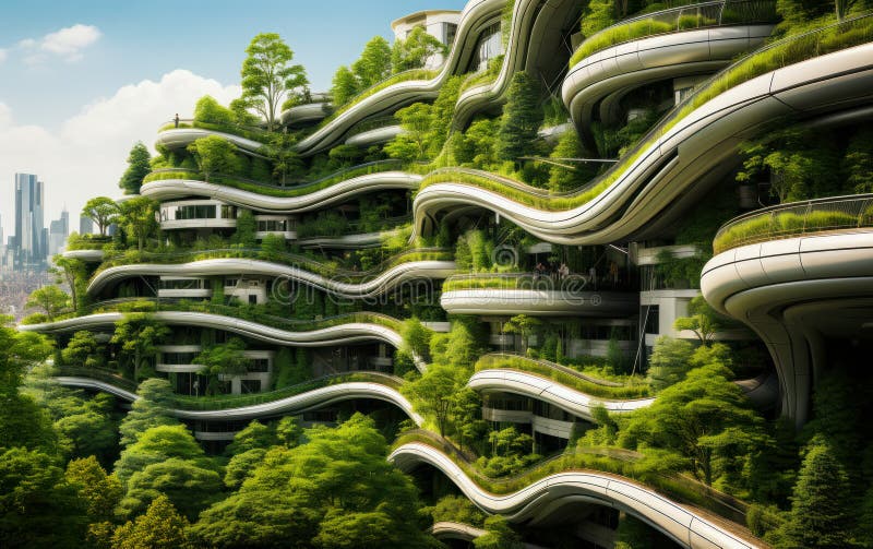 Urban Greenery Environmental Awareness City with Vertical Forest Stock ...