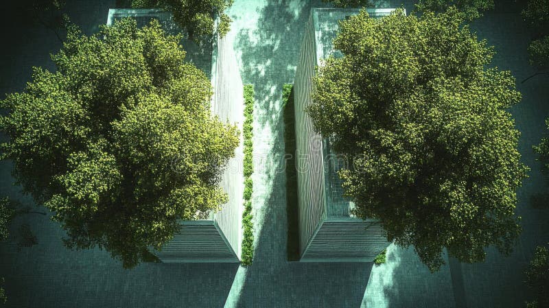 Urban Greenery, High-Rise Buildings & Trees Stock Image - Image of ...