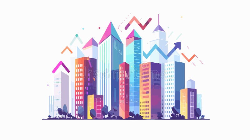 Urban Growth Chart with Increasing Building Height Stock Vector ...