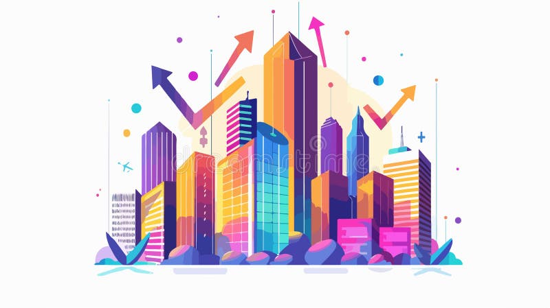 Urban Growth Chart with Increasing Building Height Stock Vector ...