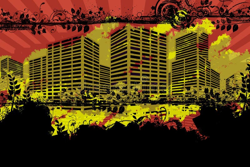 Urban Grunge Background stock illustration. Illustration of buildings ...