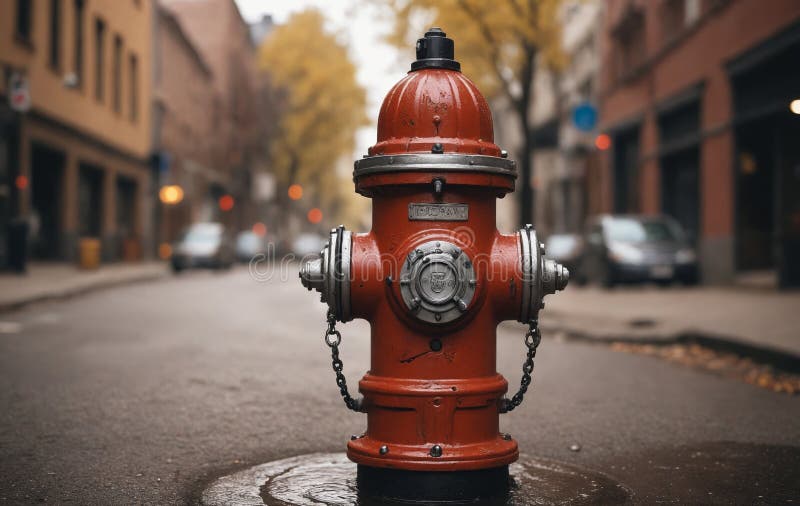 Urban Guardian: Striking Standalone Fire Hydrant Stock Image - Image of ...