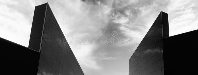 High Abstract Architecture with Sky Back and with Banner Background ...