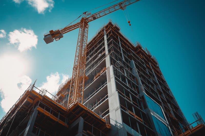 Urban High-Rise Construction Scene Ai Generate Image. Stock ...