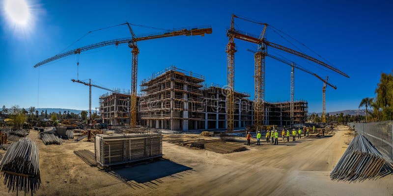 Urban High-Rise Construction Scene Ai Generate Image. Stock ...