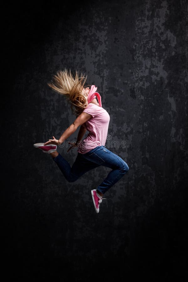 Urban hip hop dancer stock photo. Image of jump, aerobics - 61109240