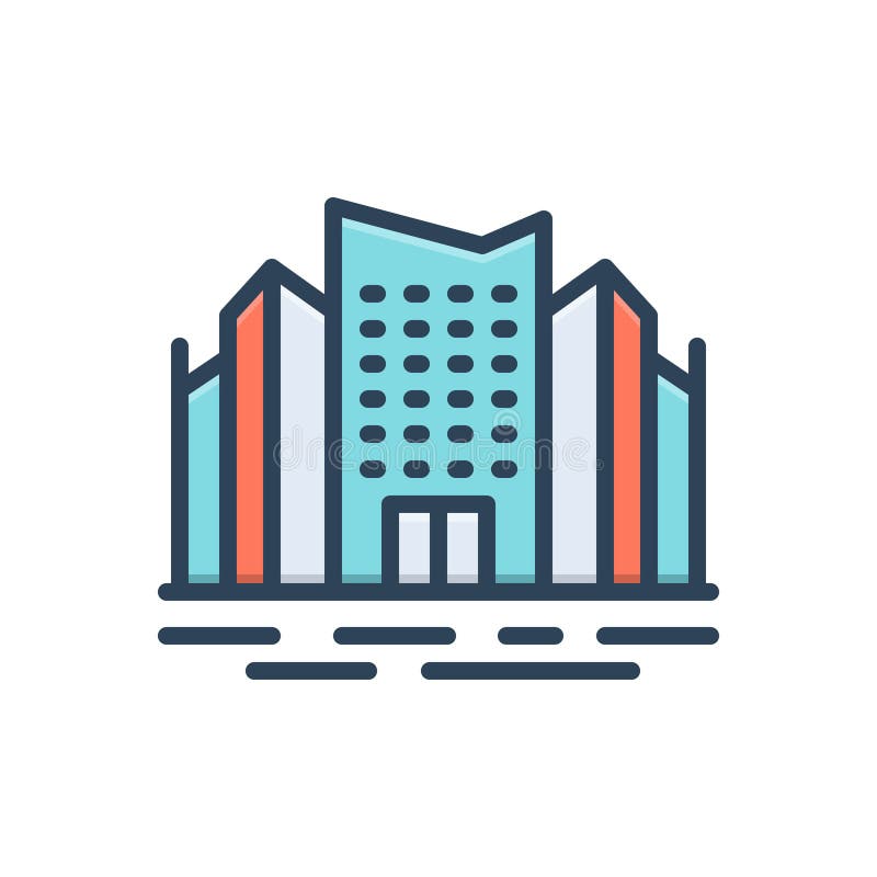 Color Illustration Icon for Urban, Metropolitan and Building Stock ...