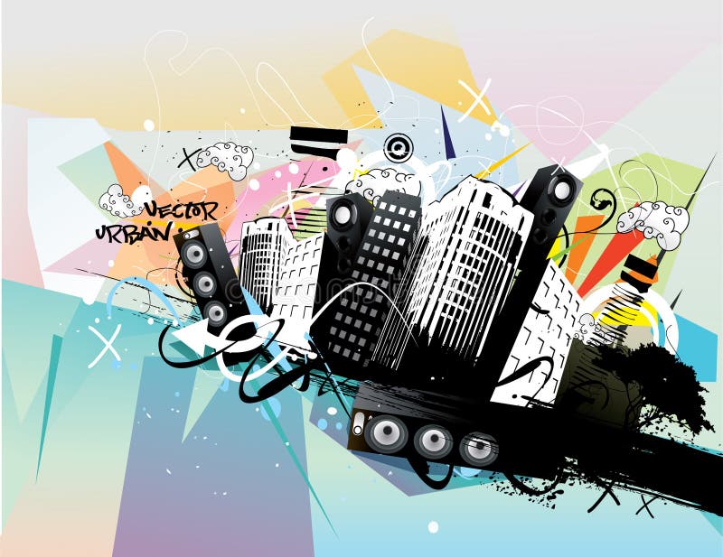 Urban illustration stock vector. Illustration of road - 18353771