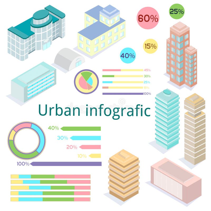 Urban Infografic. Building at Isometric View Stock Vector ...