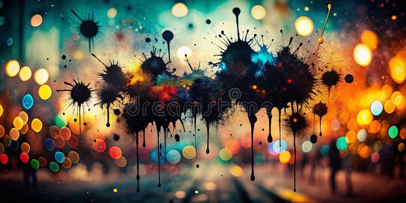 Urban Ink Blot Background Texture with Bokeh Effect a Grunge Design ...