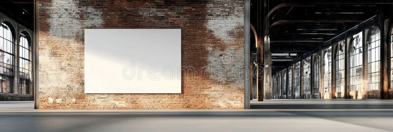 Urban Interior Showroom Featuring Blank Poster Space in a Rustic ...