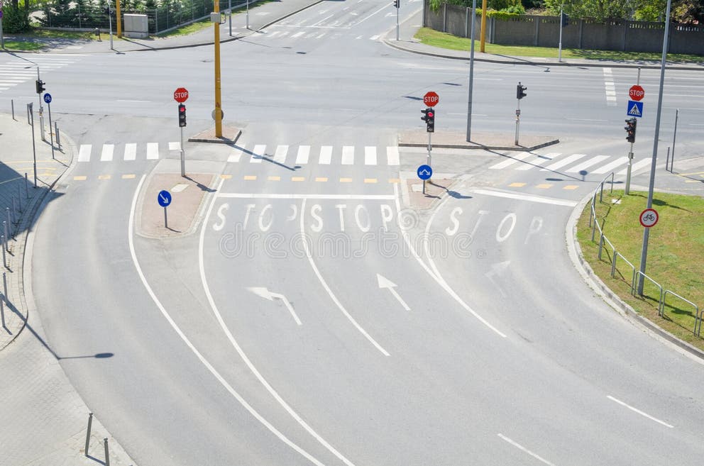 Urban Intersection stock photo. Image of bright, stop - 52790648