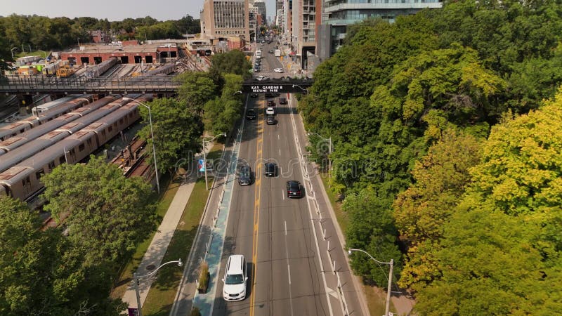 An Urban Intersection Featuring Traffic Lights Along with Various ...