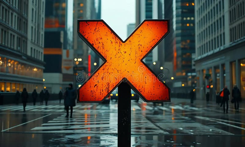 Urban Intersection Sign on a Rainy Day Stock Video - Video of ...