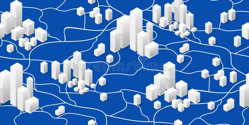 Urban Isometric Area with Building Streets. Seamless Urban Stock Vector ...