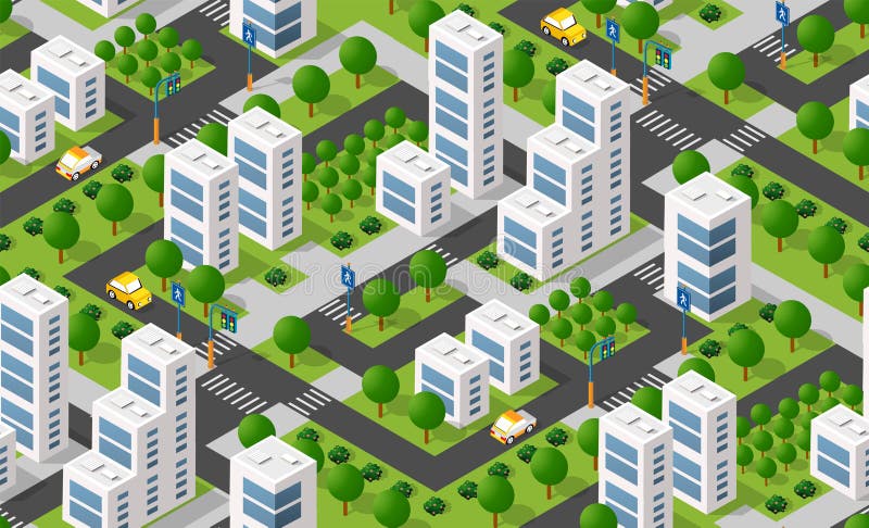 Urban isometric area stock vector. Illustration of cityscape - 150742390